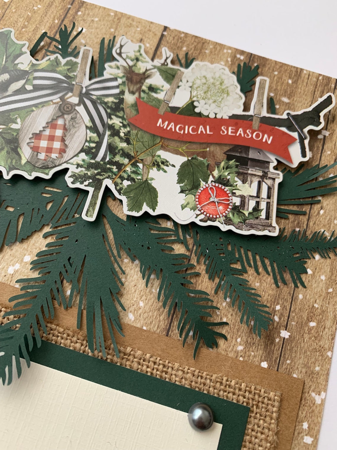 Simple Vintage Rustic Christmas Scrapbook Pages Premade or - Etsy