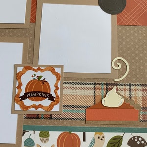 Sweet as Pumpkin Pie Scrapbook 2 Page DIY Kit for Fall-thanksgiving ...