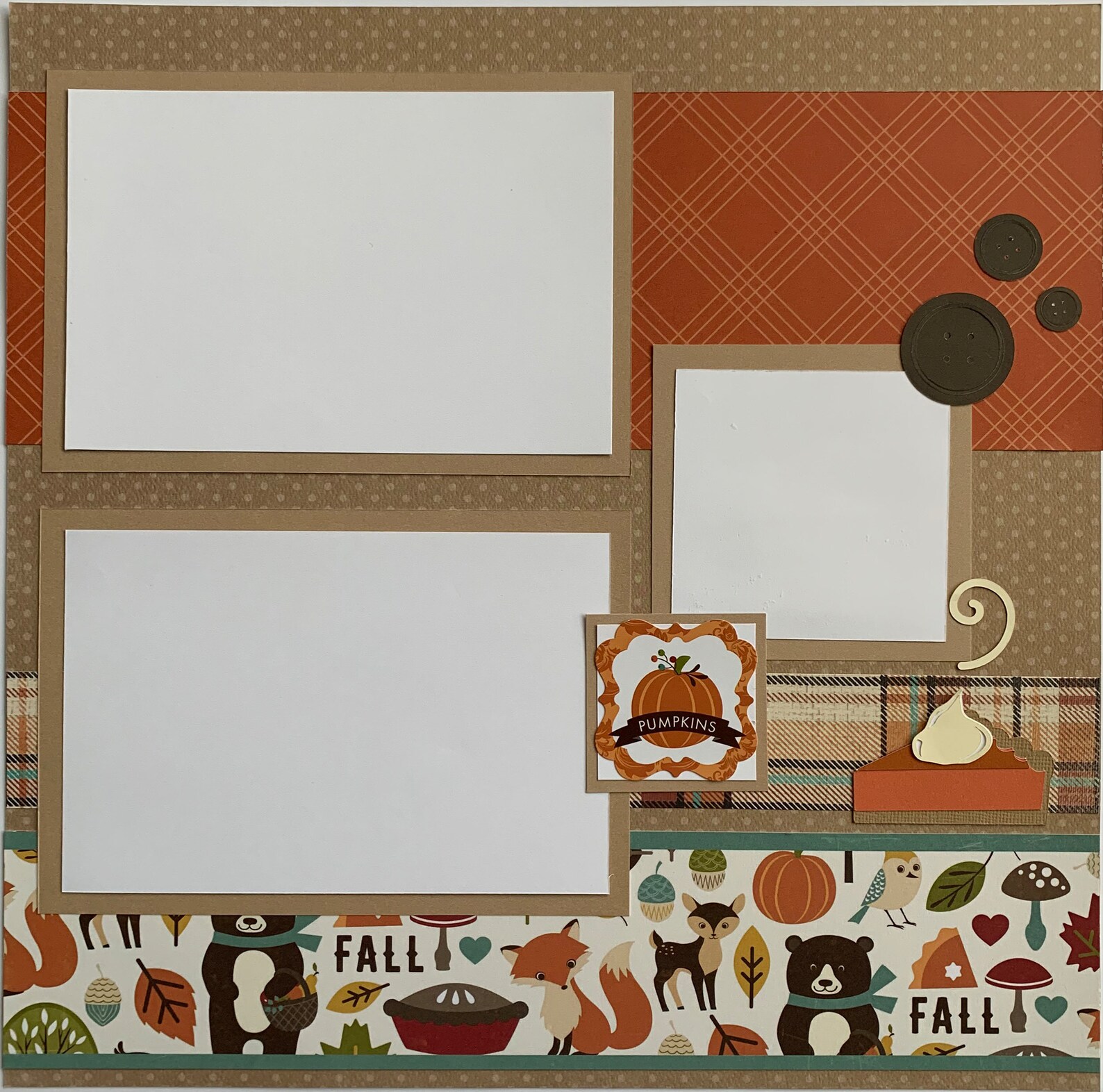Sweet as Pumpkin Pie Scrapbook 2 Page DIY Kit for Fall-thanksgiving ...