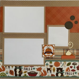 Sweet as Pumpkin Pie Scrapbook 2 Page DIY Kit for Fall-thanksgiving ...