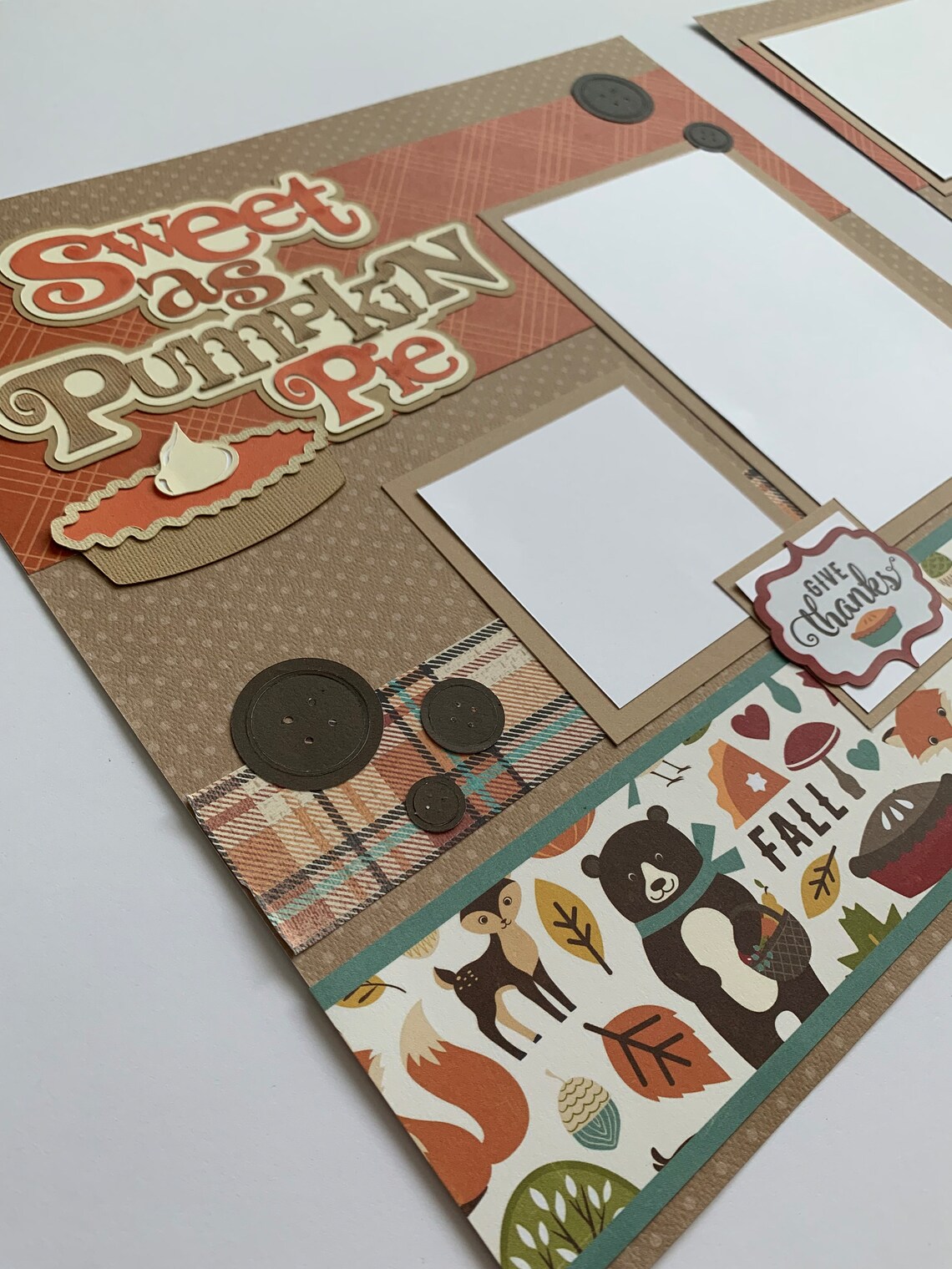 Sweet as Pumpkin Pie Scrapbook 2 Page DIY Kit for - Etsy