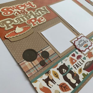 Sweet as Pumpkin Pie Scrapbook 2 Page DIY Kit for Fall-thanksgiving ...