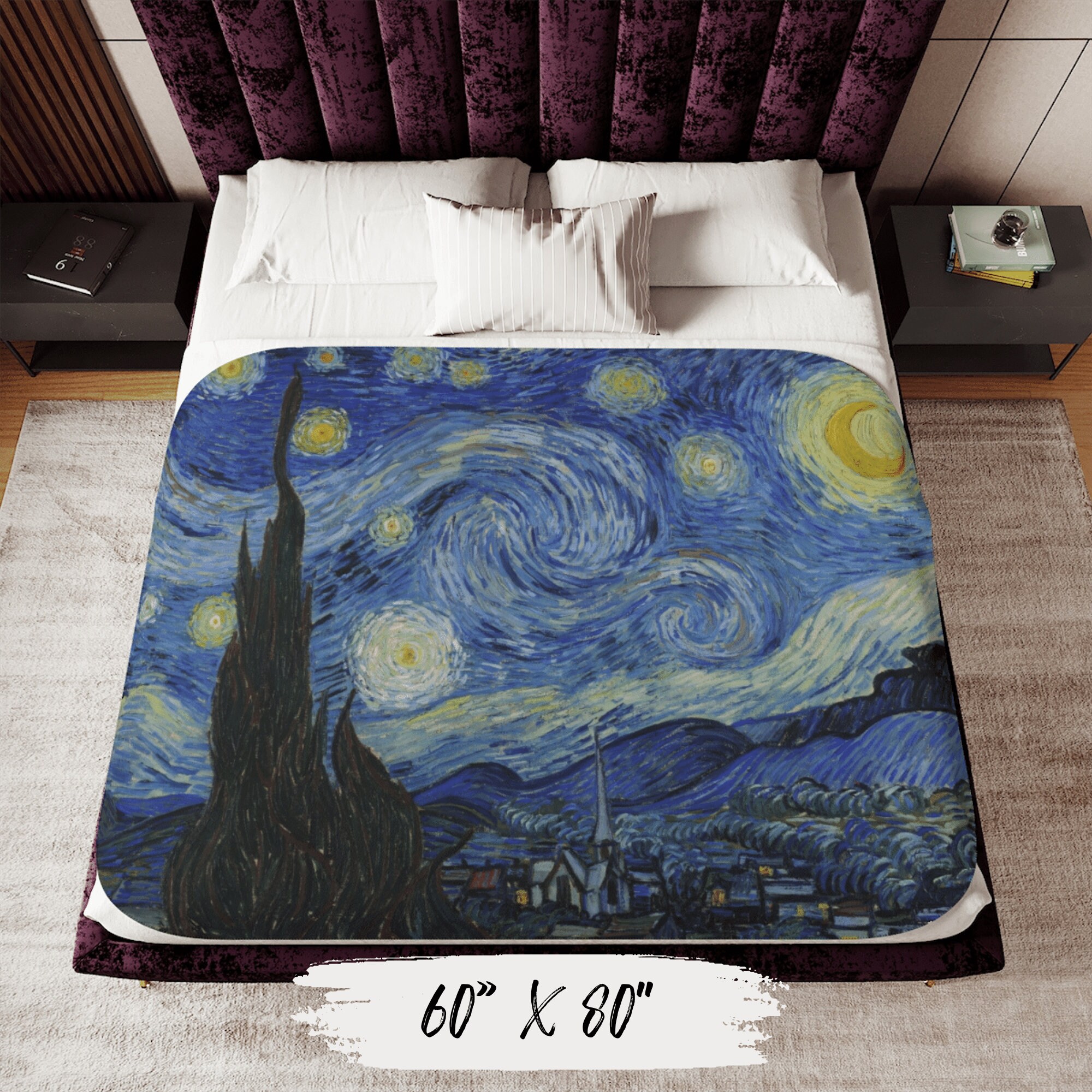 Vincent Van Gogh Starry Night Blanket, Artistic Home Decor Vincent Van Gogh Starry Night Blanket ...