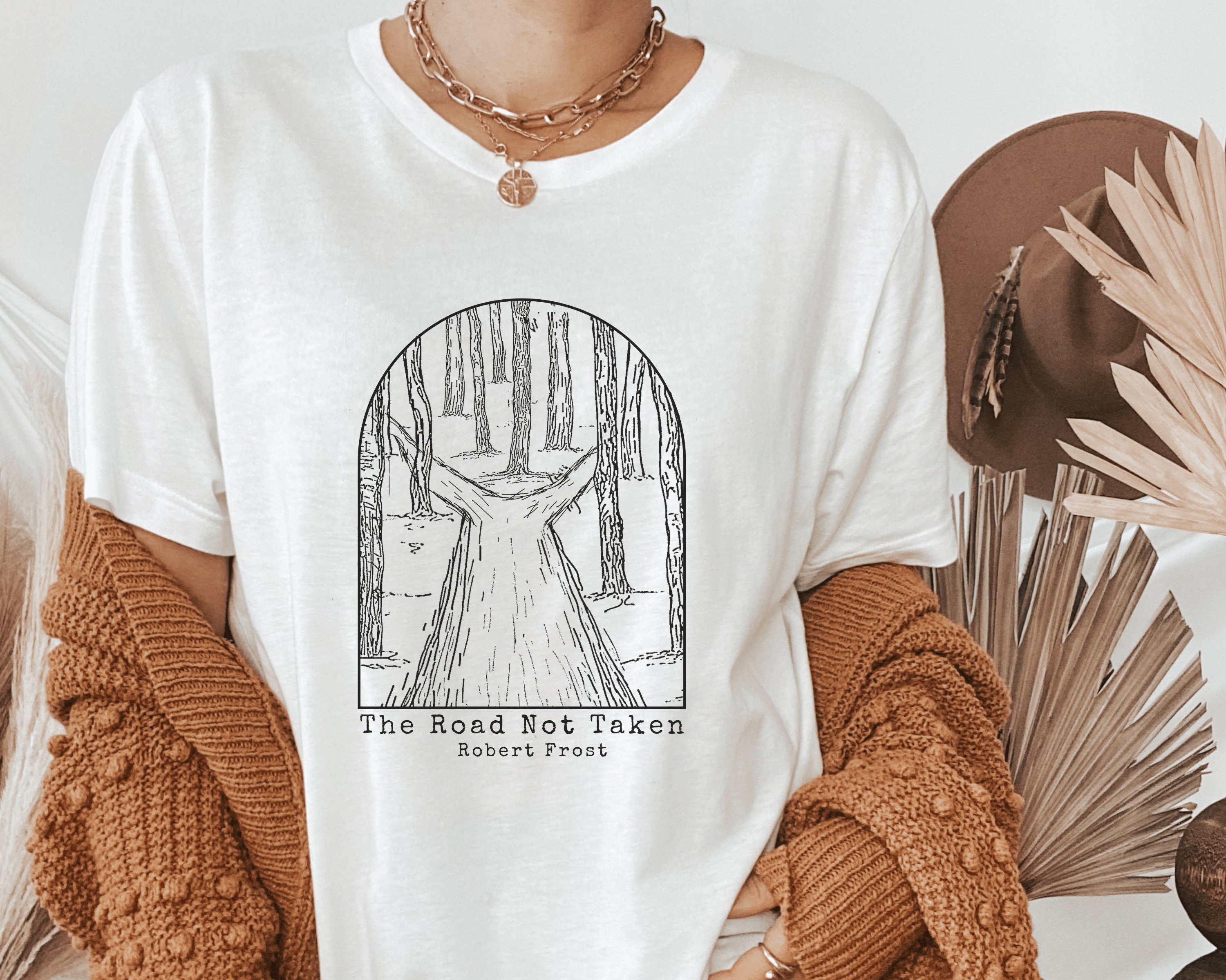 Robert Frost Poet Shirt - the Road Not Taken | Literature Shirt, Dark ...