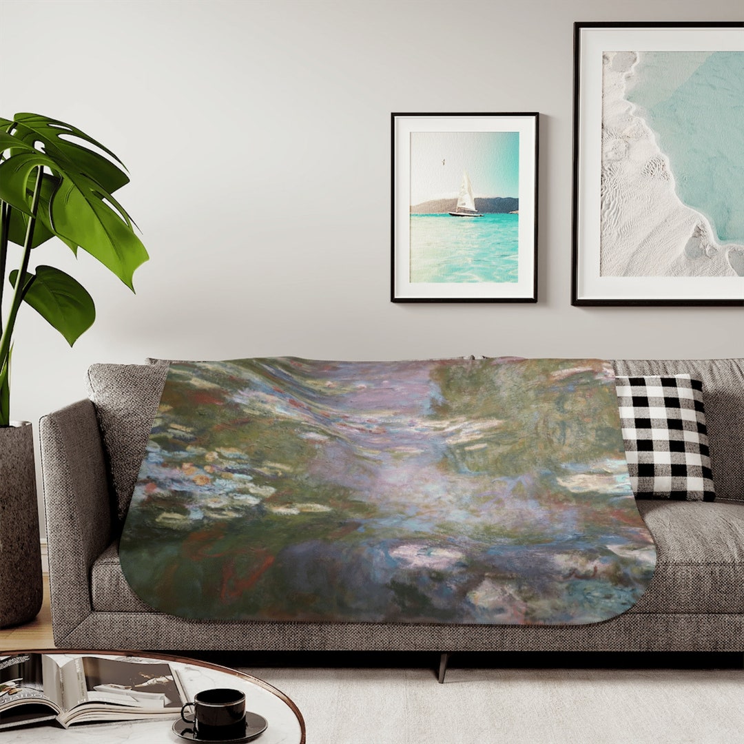 Claude Monet Water Lilies Blanket, Artistic Home Decor Claude Monet ...