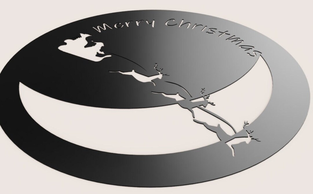 Merry Christimas Santa Sleigh Stencil Santa Claus Sleigh STL File Only ...