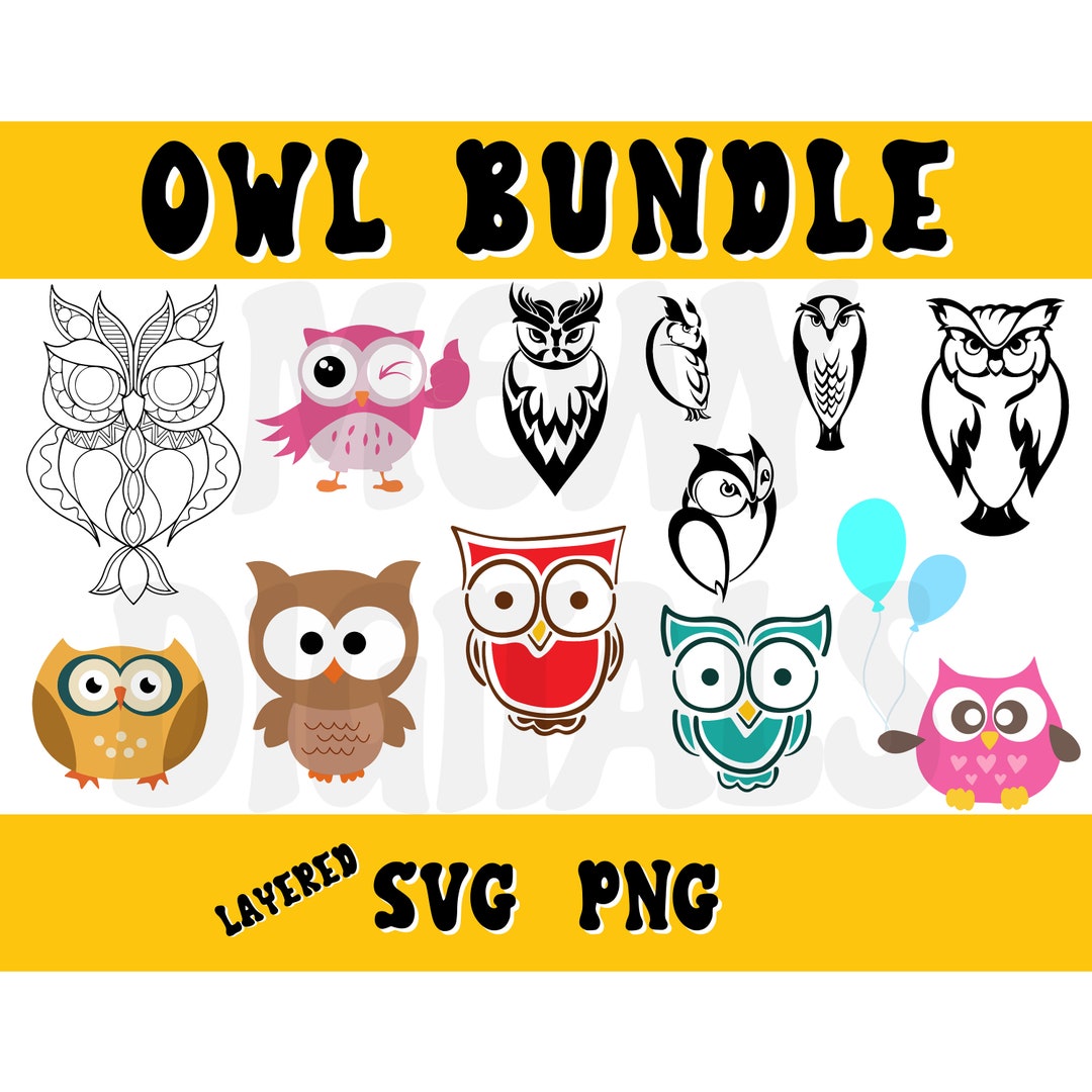 Owl SVG Bundle Owls Sublimation Bundle Layered SVG - Etsy