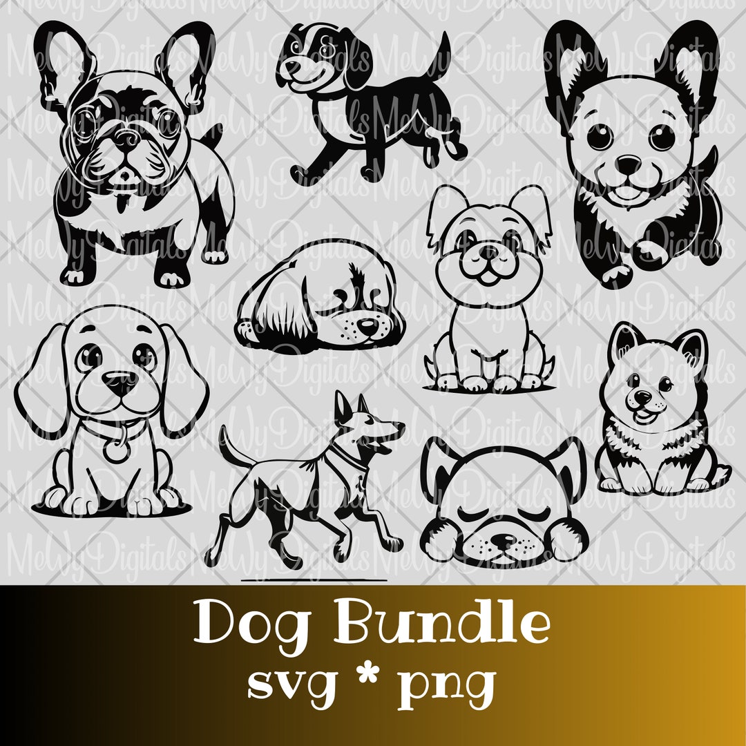 Dog SVG PNG Bundle - Etsy