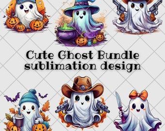 Cute Halloween Ghost Bundle PNG BONUS Digital Download DTF Sublimation ...