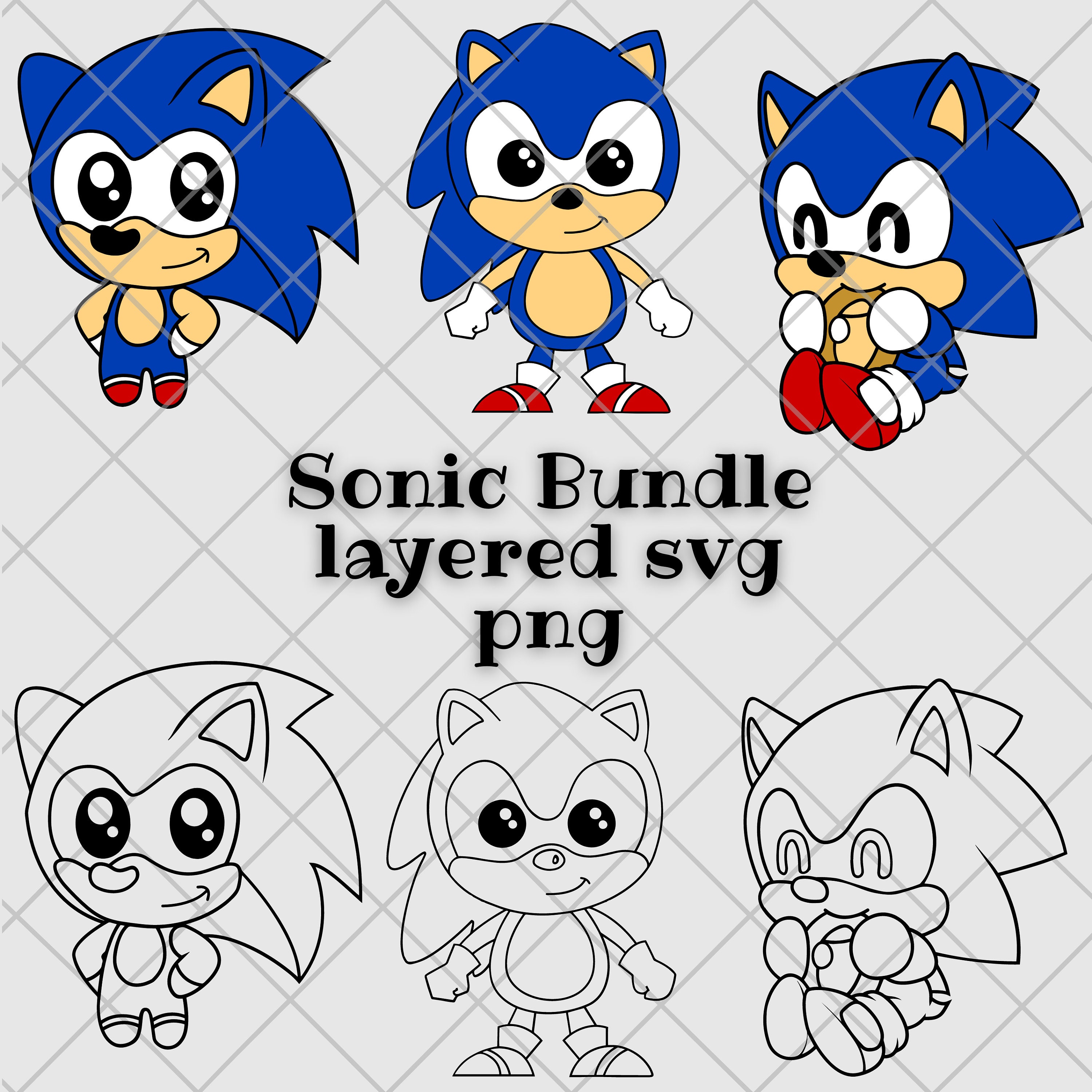 Sonic SVG PNG Bundle - Etsy