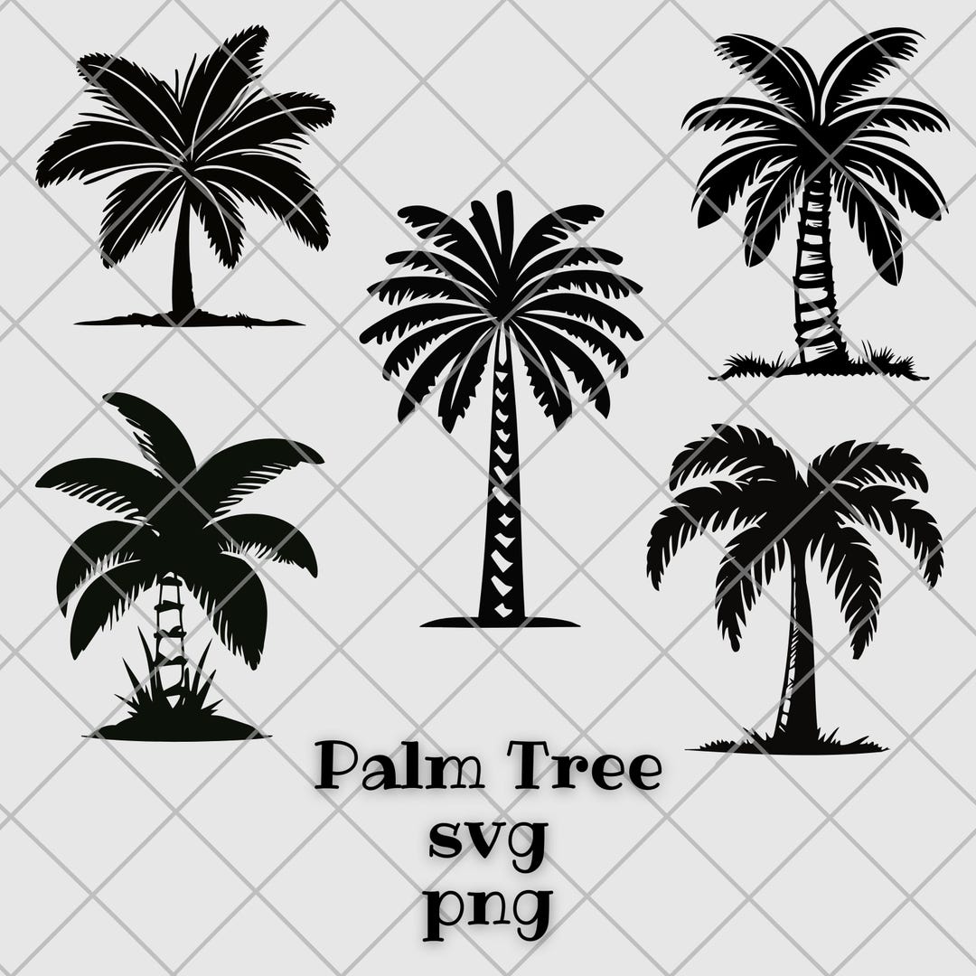 Palm Tree SVG PNG Bundle - Etsy
