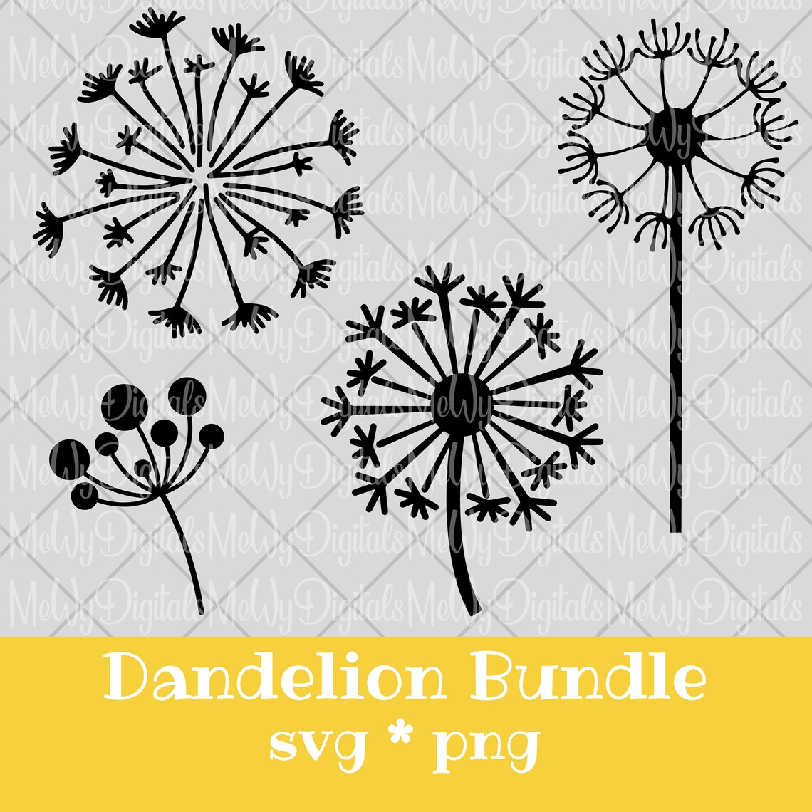 Dandelion SVG PNG Bundle - Etsy