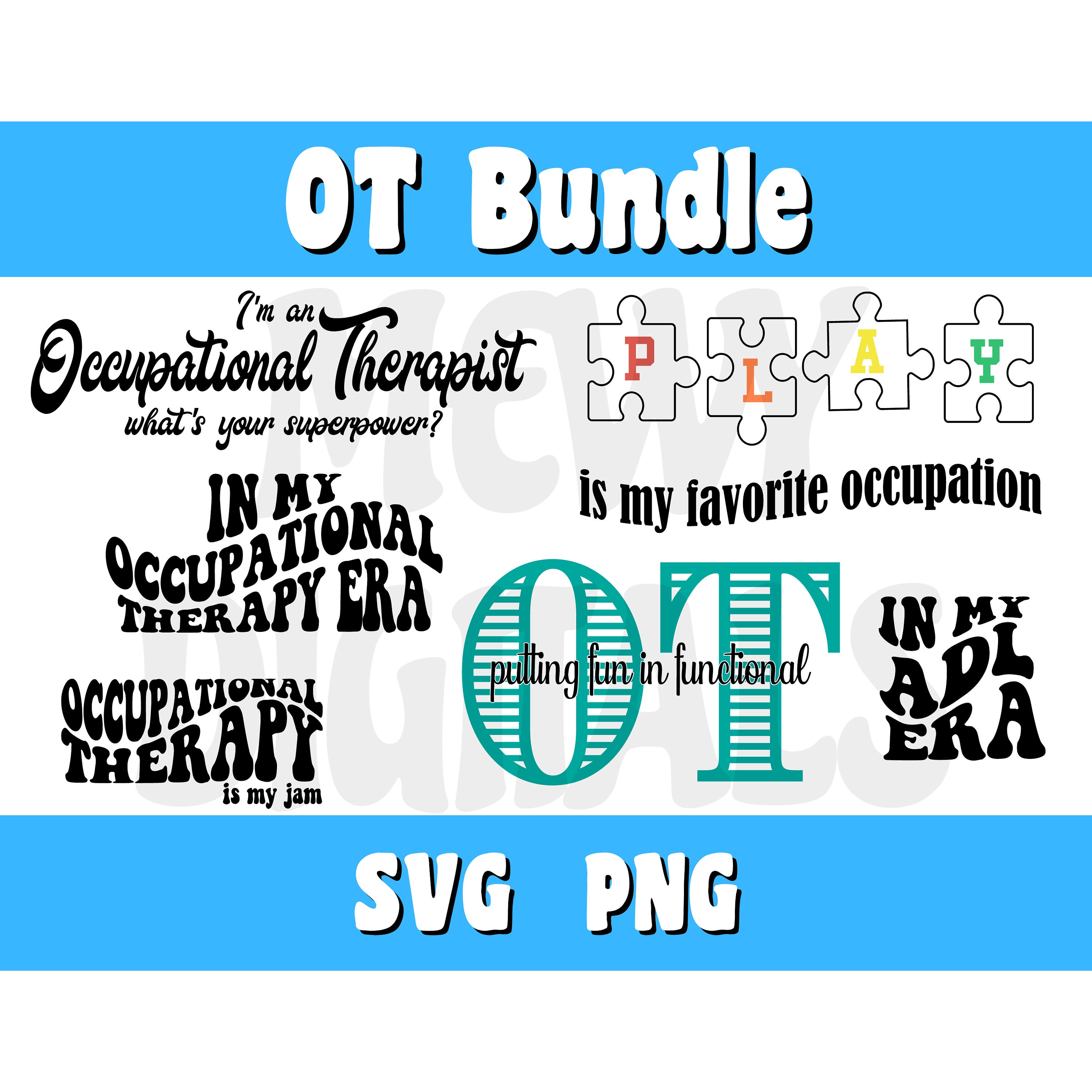 Occupational Therapy SVG PNG Bundle - Etsy