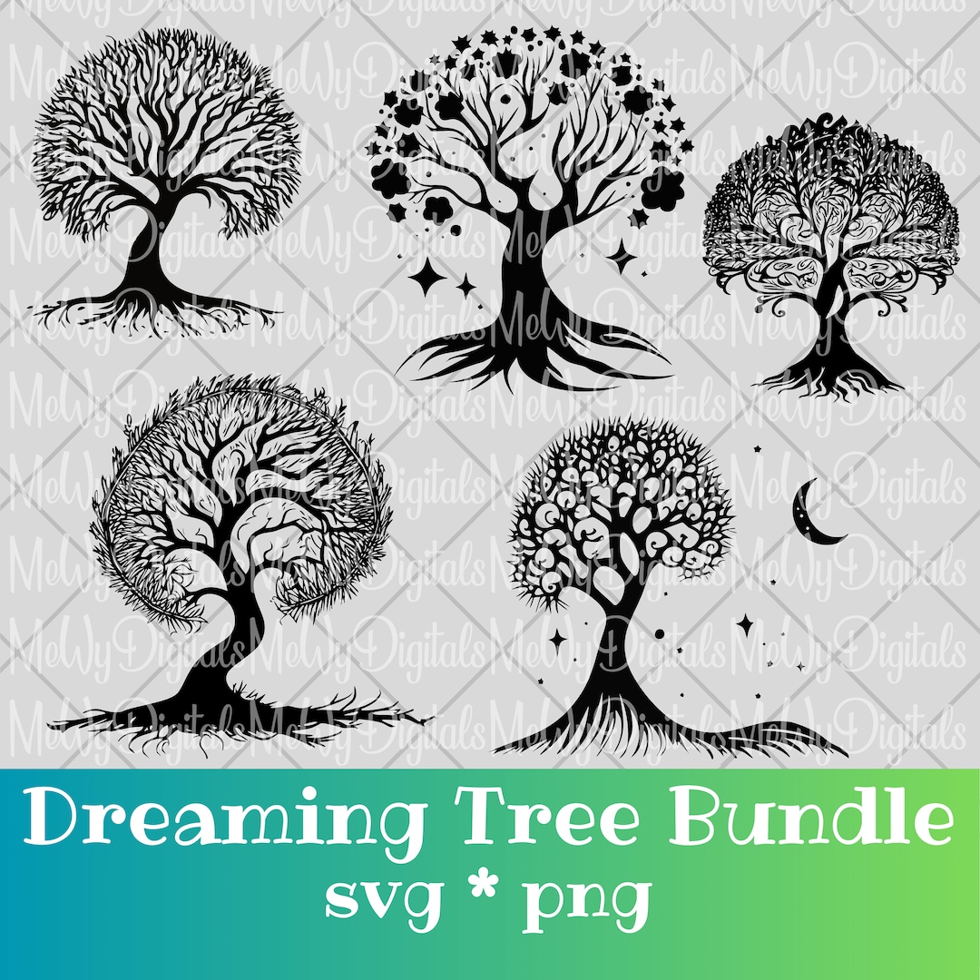 Dreaming Tree SVG PNG Bundle - Etsy
