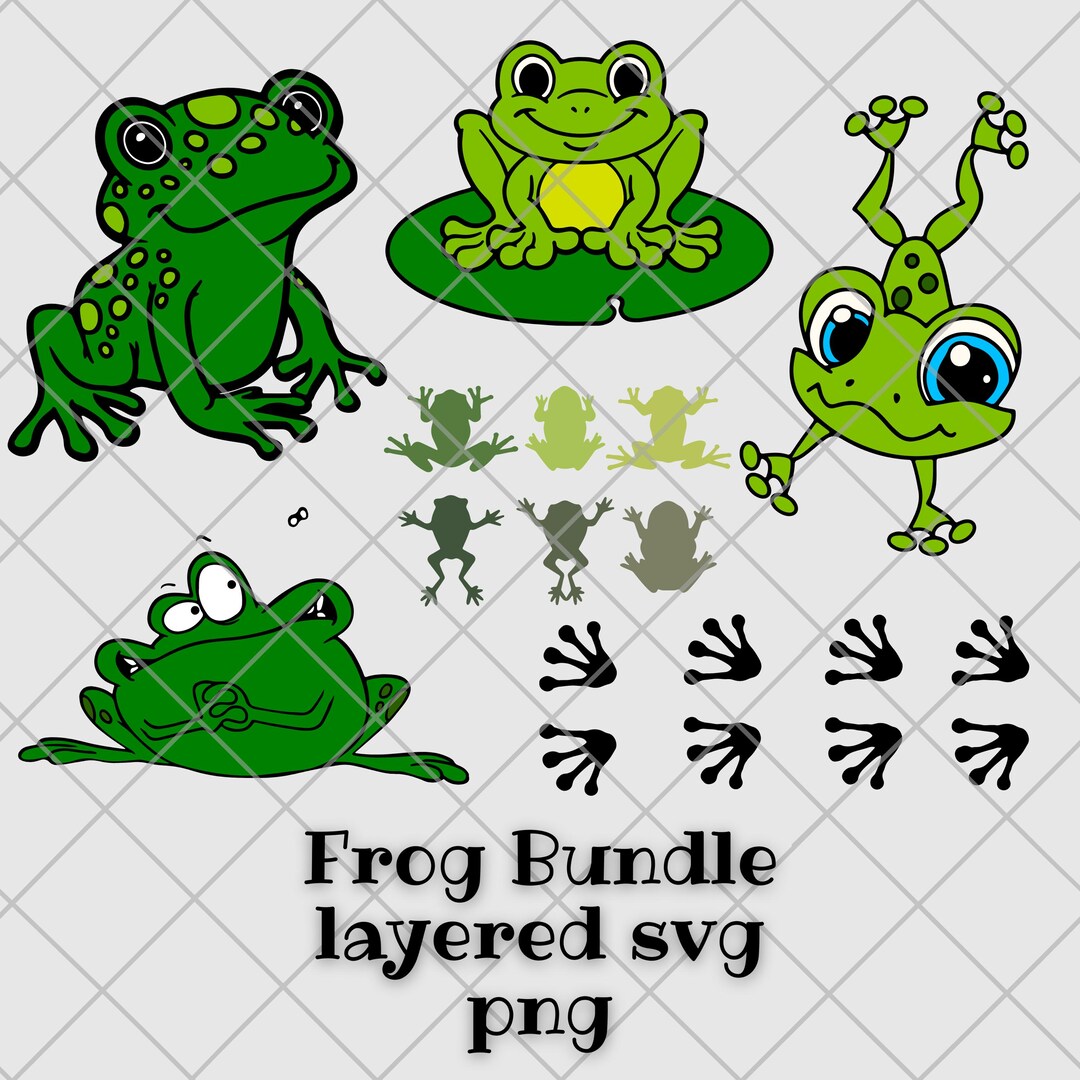 Frog Layered SVG PNG Bundle - Etsy