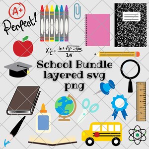School SVG PNG Bundle - Etsy