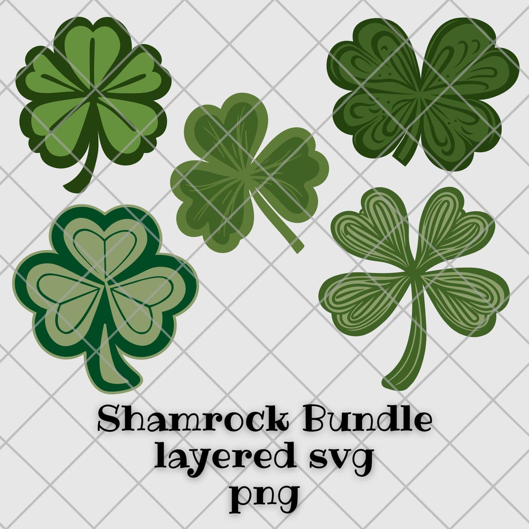 Shamrock SVG PNG Bundle - Etsy
