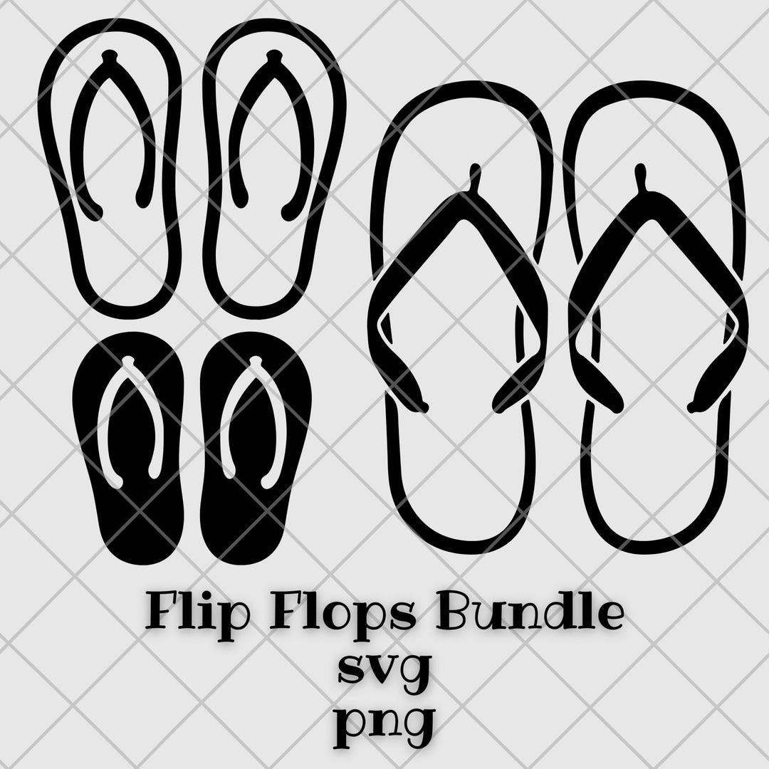 Flip Flops SVG PNG Bundle - Etsy