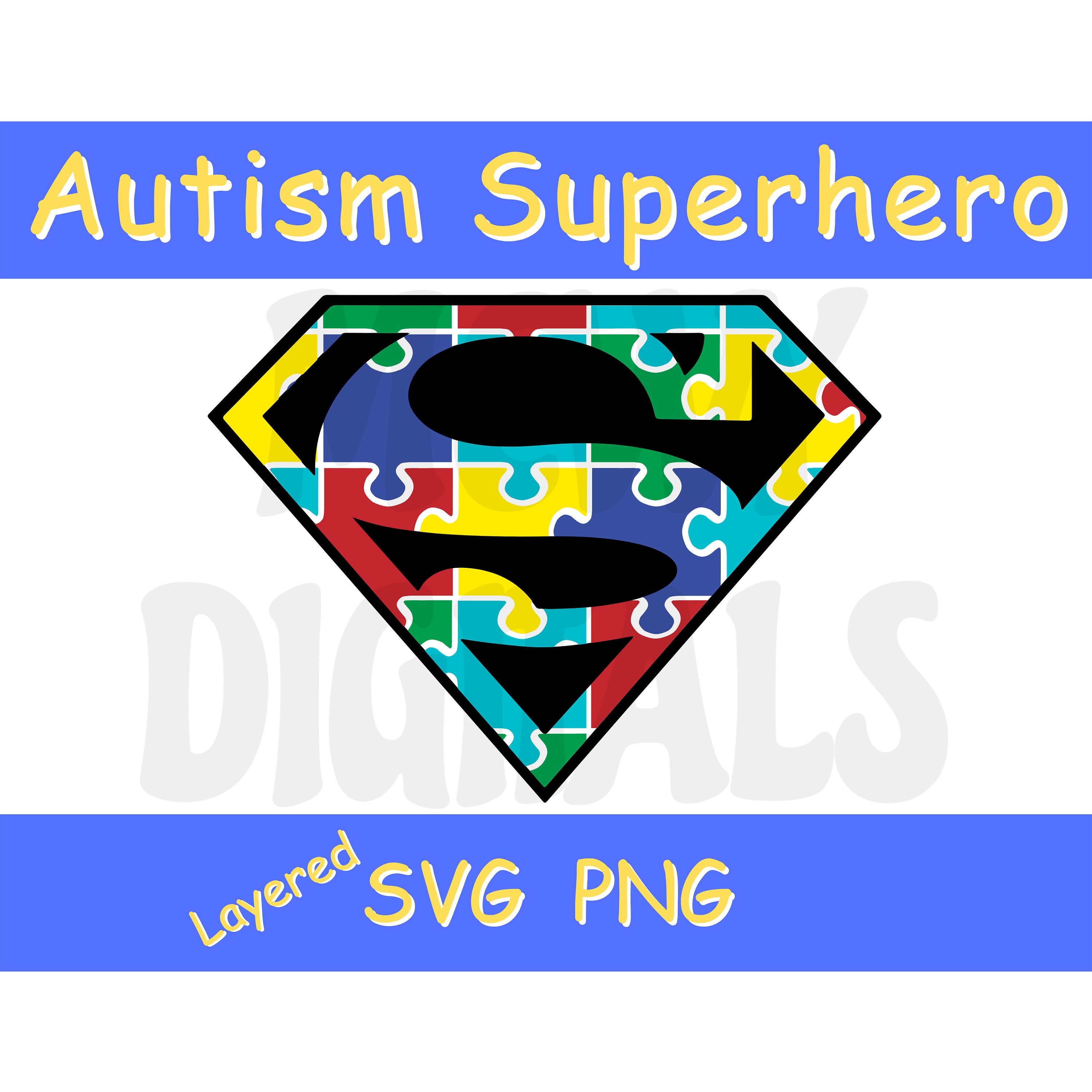 Autism Superhero Layered SVG PNG - Etsy
