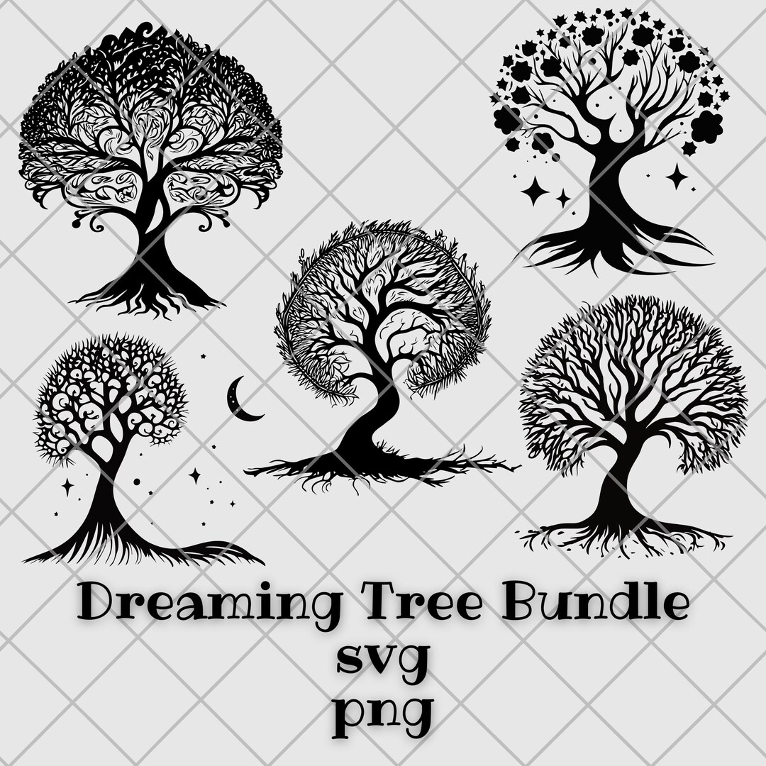 Dreaming Tree SVG PNG Bundle - Etsy