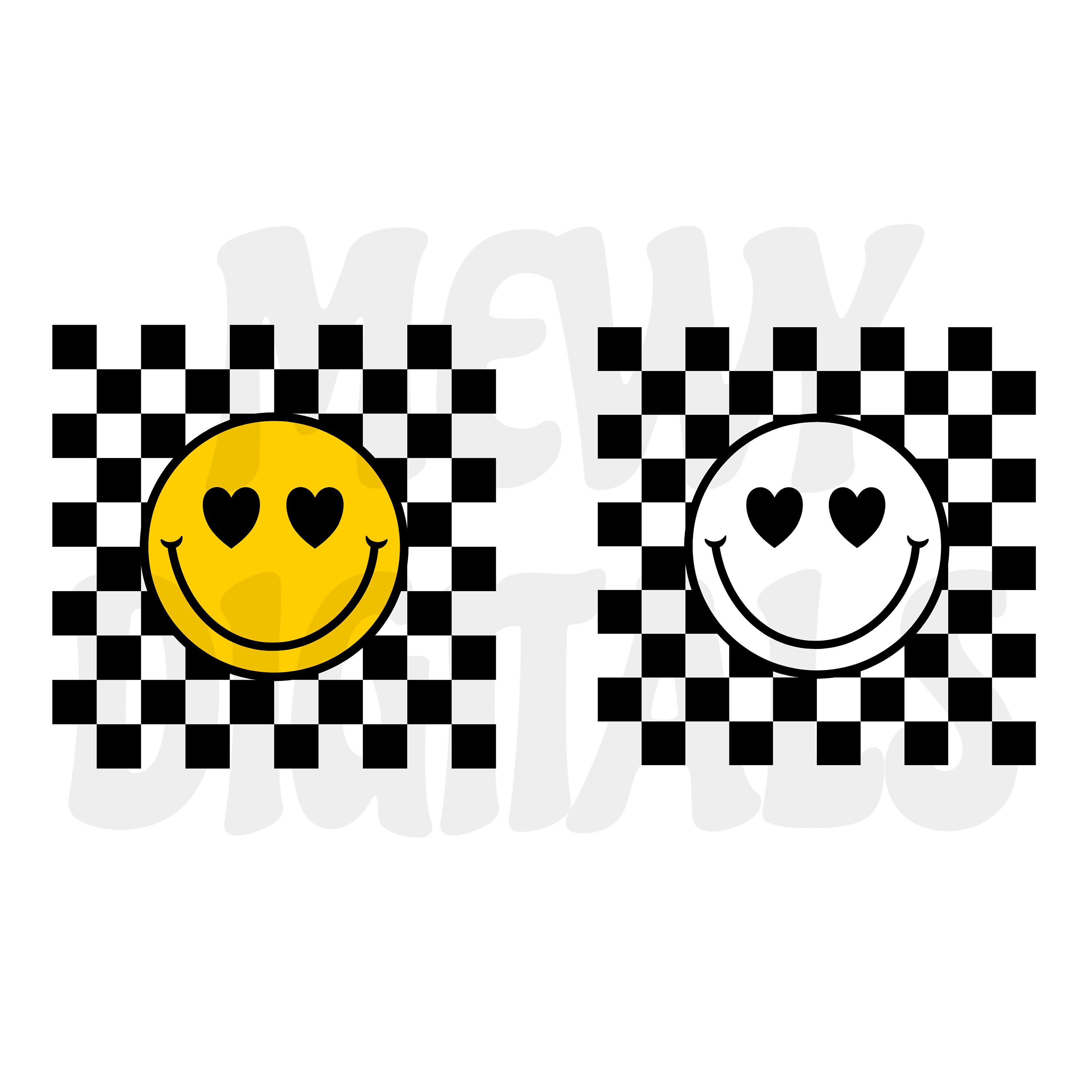 Checkered Smiley Face SVG PNG Bundle - Etsy