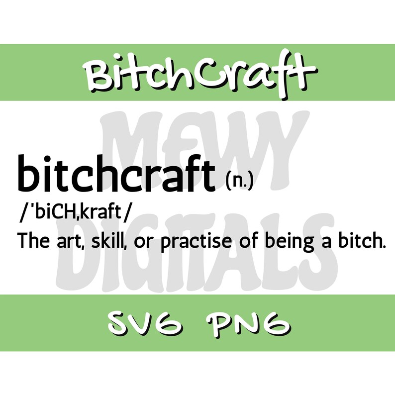 Bitchcraft Definition Sublimation PNG SVG - Etsy