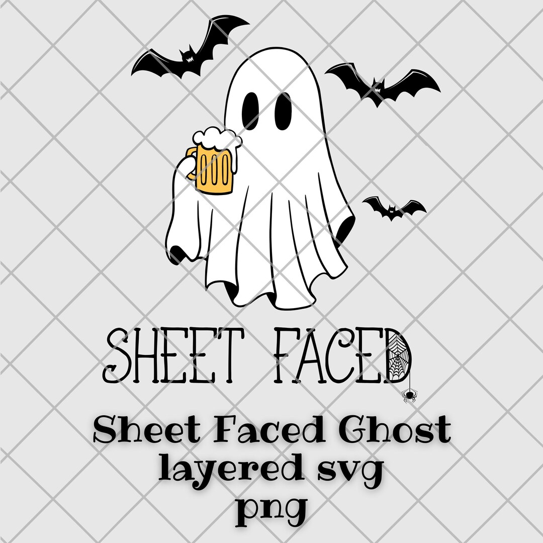 Sheet Faced Ghost Layered SVG PNG - Etsy