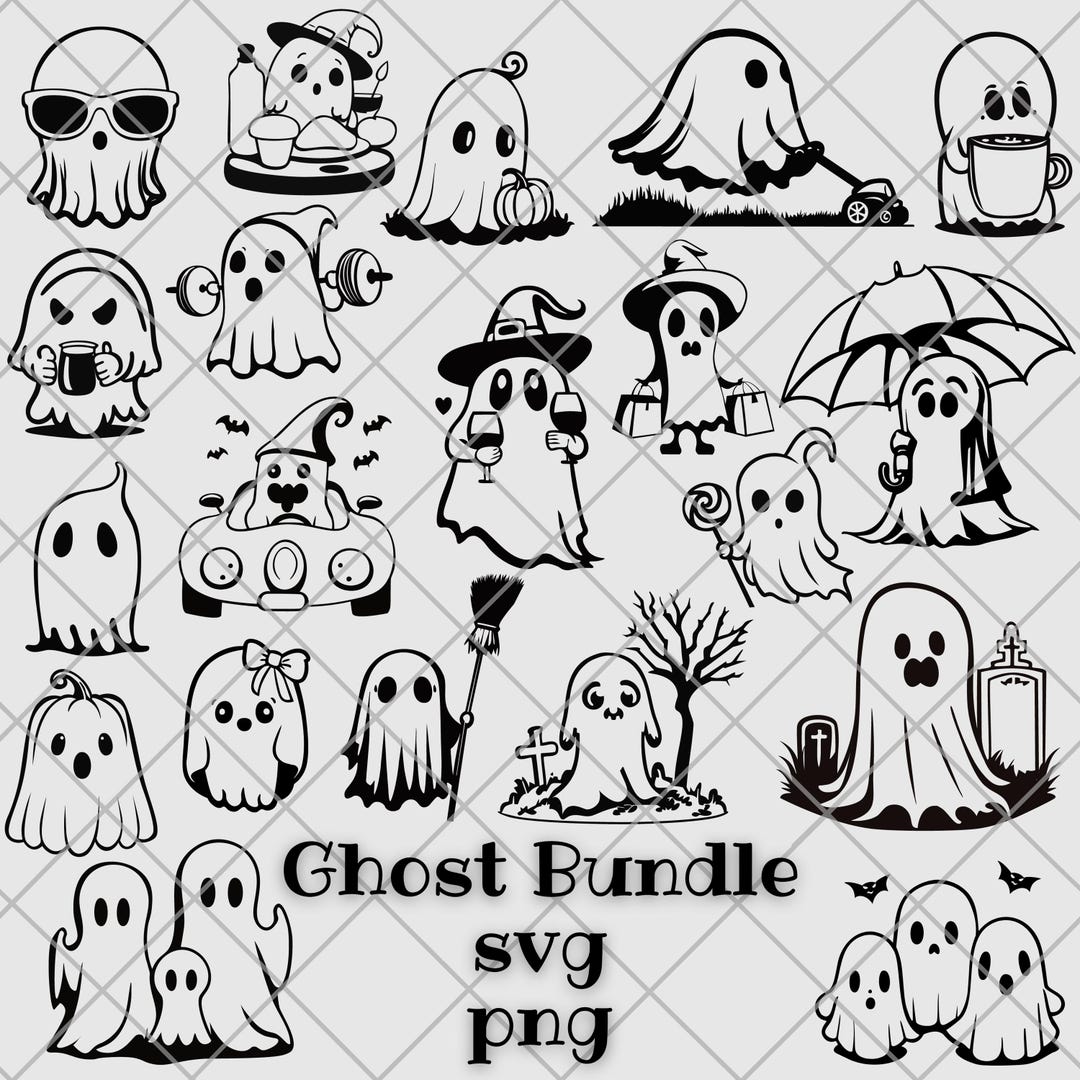 Ghost SVG PNG Bundle - Etsy