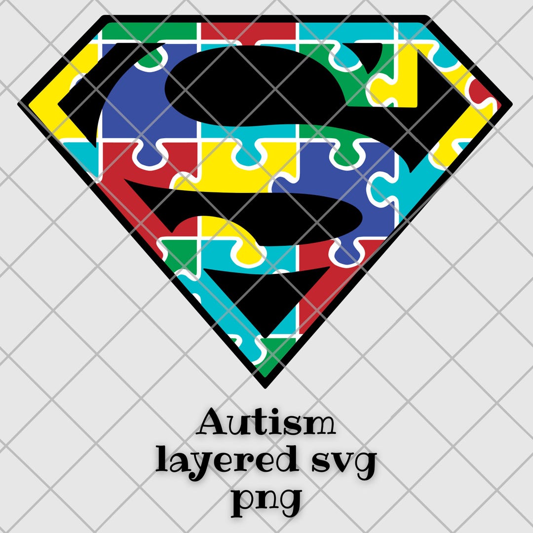 Autism Superhero Layered SVG PNG - Etsy
