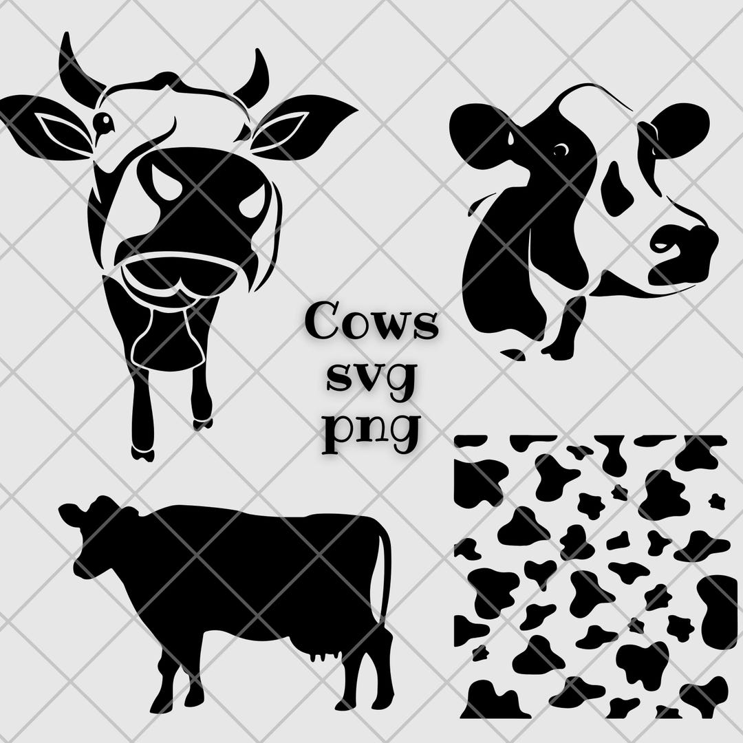 Cow SVG PNG Bundle - Etsy
