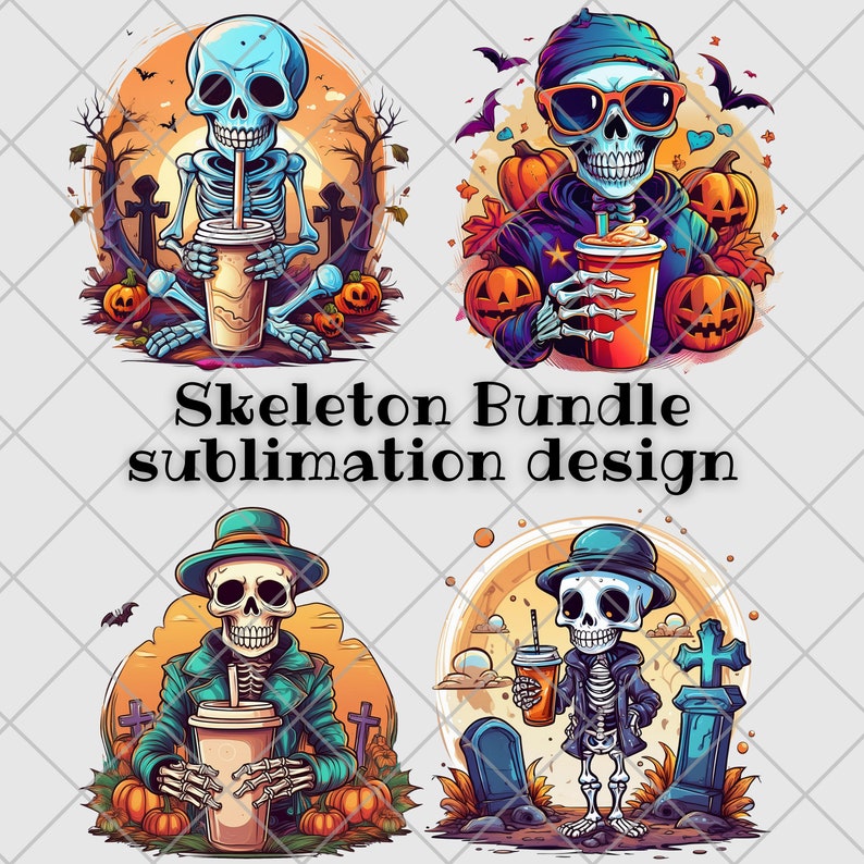 Skeleton Sublimation PNG - Etsy