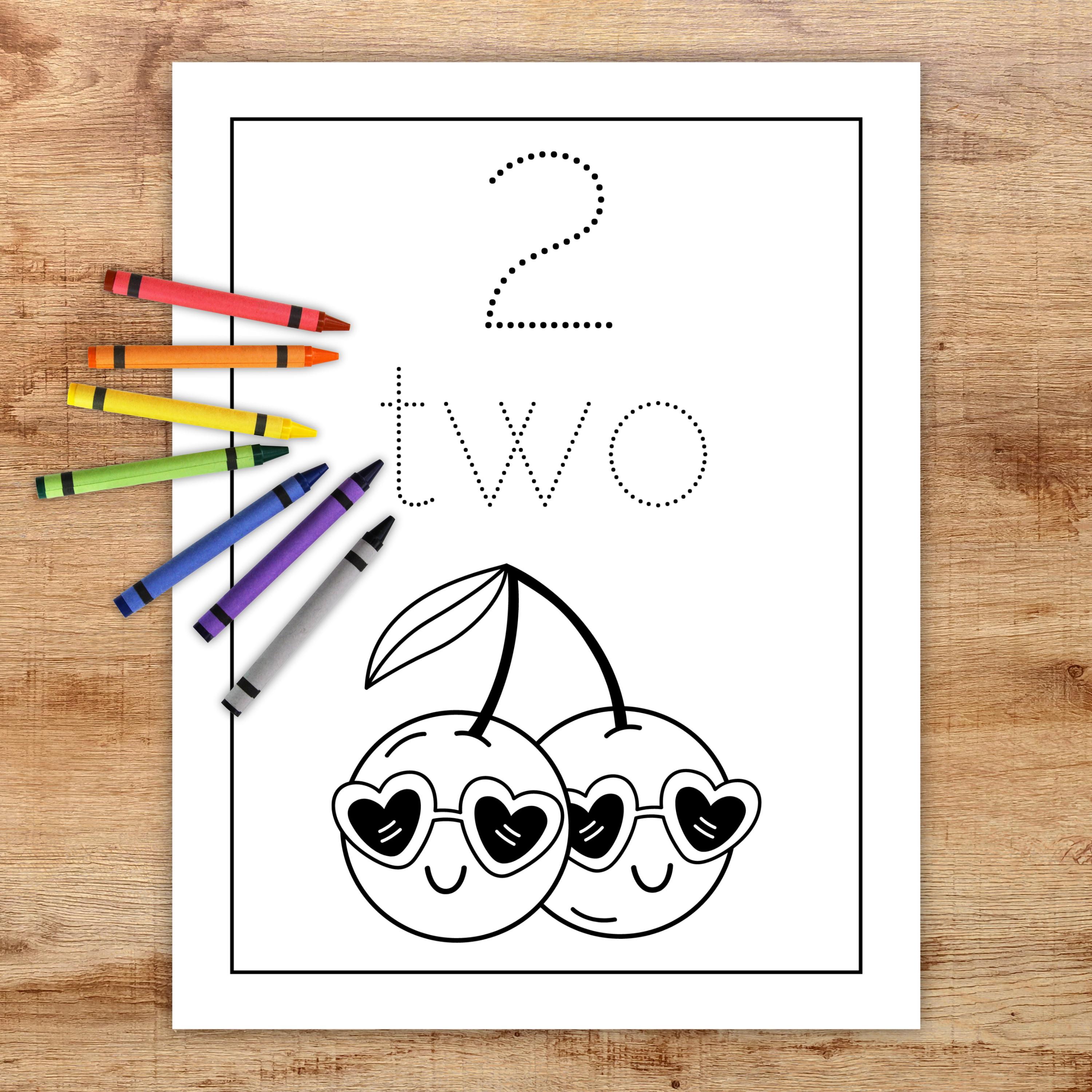 Childrens Number Tracing Coloring Pages - Etsy