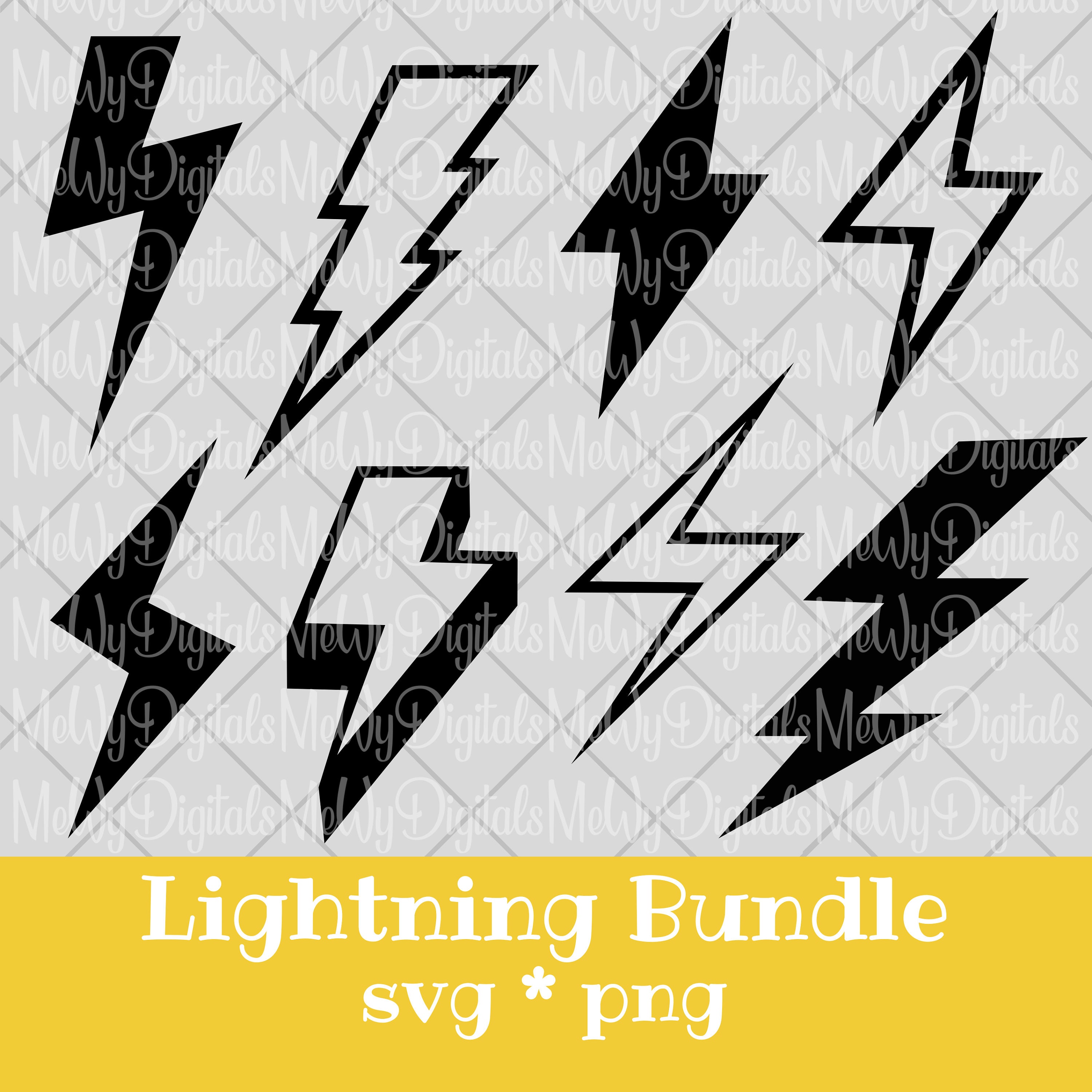 Lightning Bolt SVG PNG Bundle - Etsy