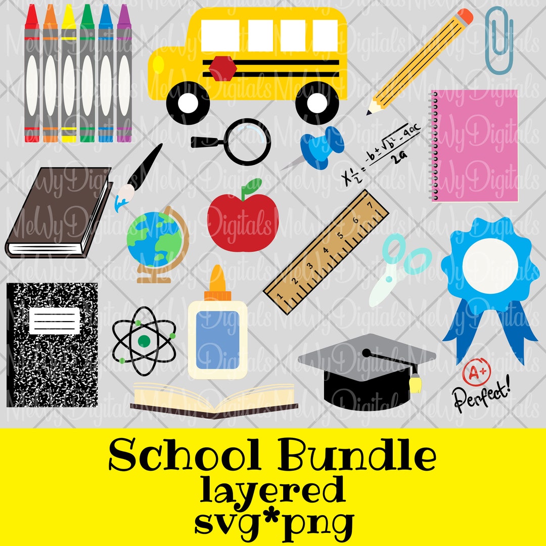 School SVG PNG Bundle - Etsy