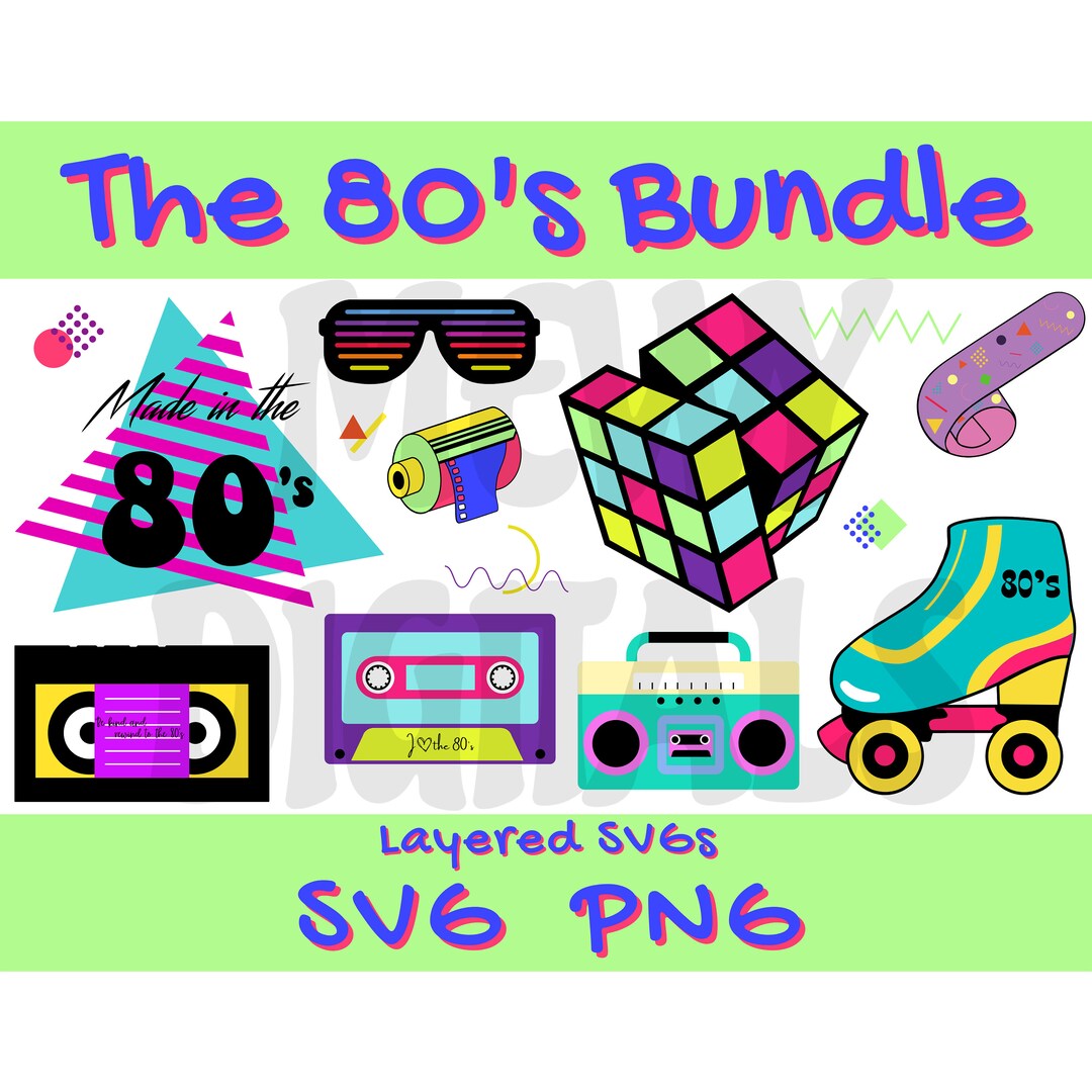 80s SVG PNG Bundle - Etsy