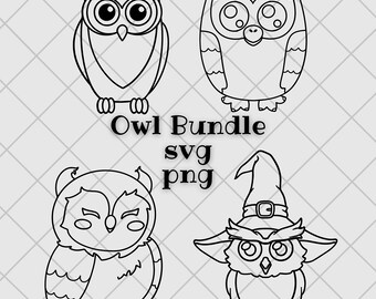 Cute Owls SVG Owl Clipart SVG Bundle Owl PNG - Etsy