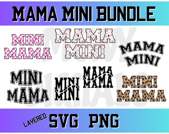 Brown MAMA MINI Leopard Svg Mama Mini Svg Mama Mini Dxf Mama Mini Block ...
