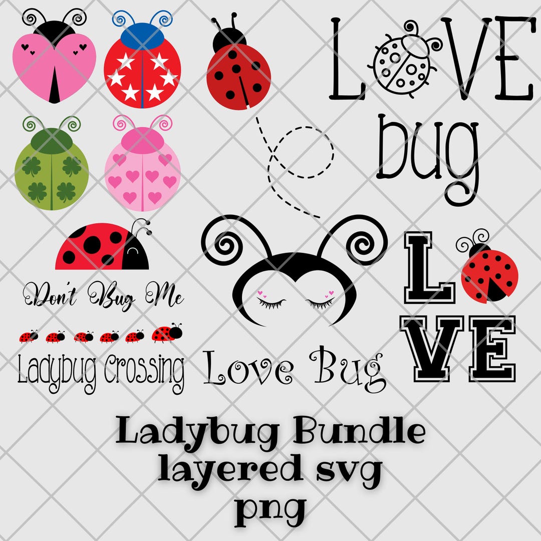 Ladybug SVG PNG Bundle - Etsy