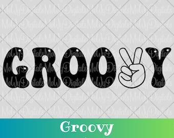 Groovy Peace Sign SVG, PNG, JPG - Etsy