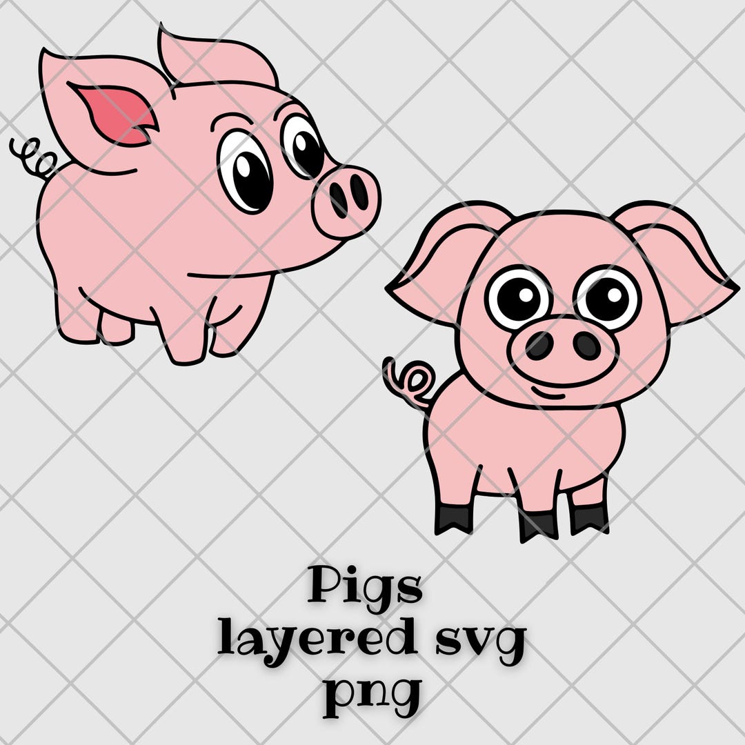 Pig Layered SVG PNG Bundle - Etsy