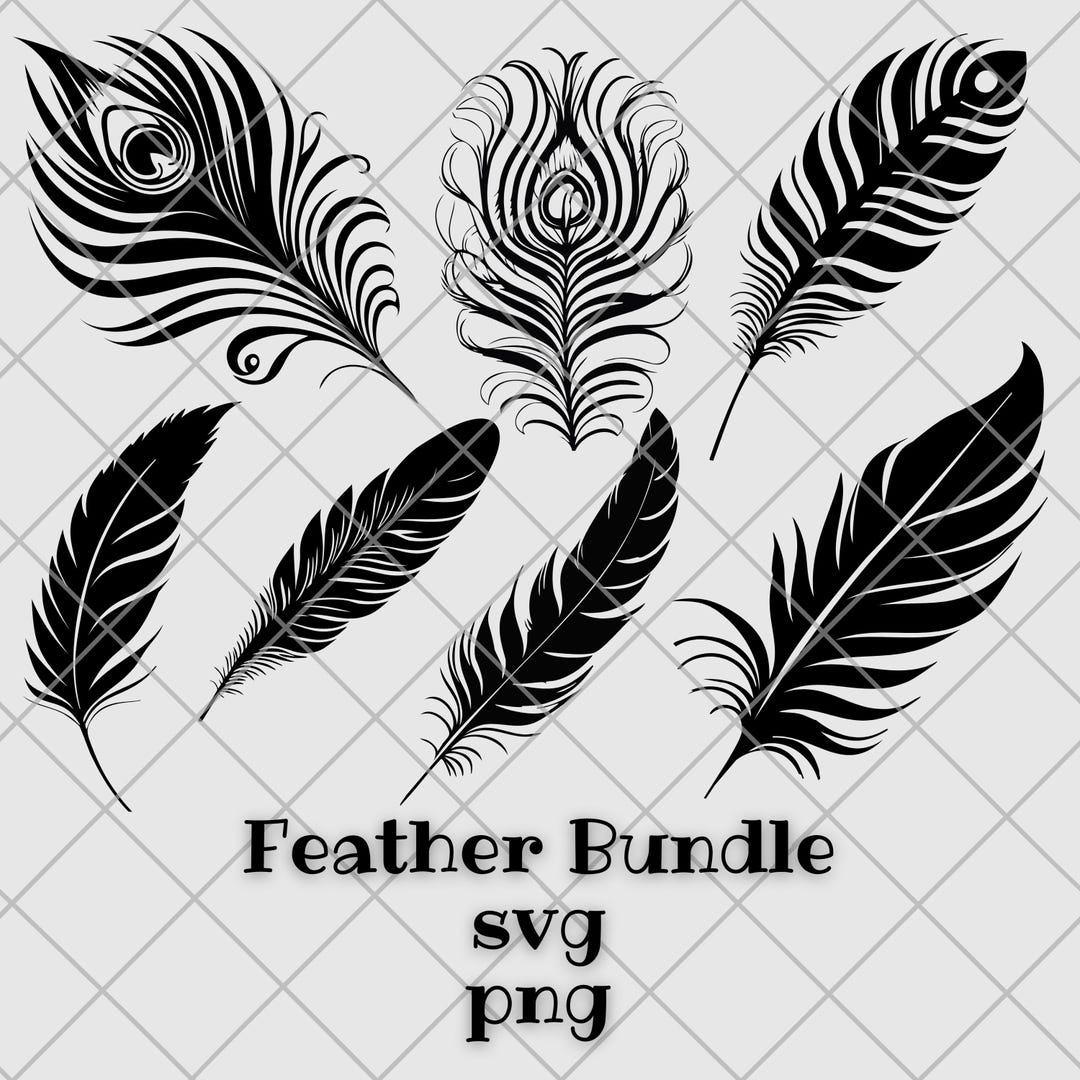 Feather SVG PNG Bundle - Etsy
