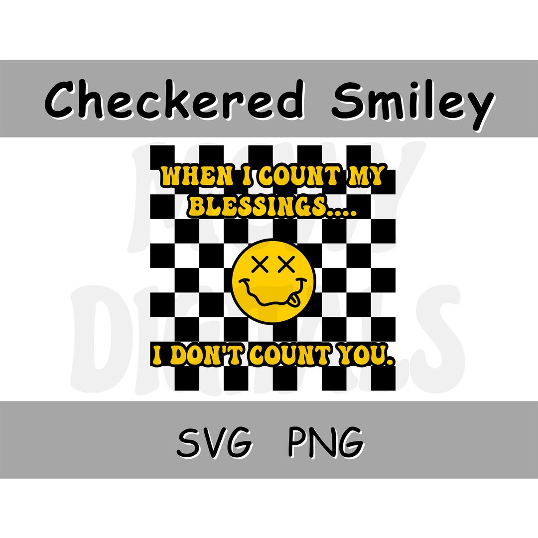 Smiley SVG Checkered Pattern Sarcastic Quotes - Etsy