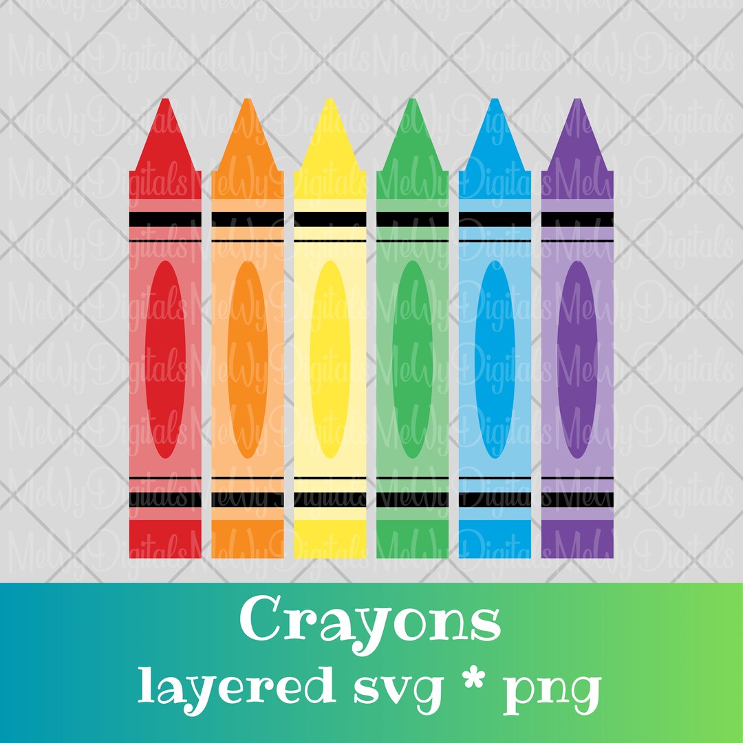 Crayon Layered SVG PNG - Etsy