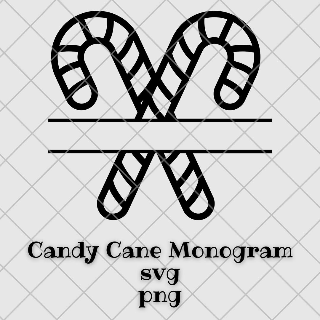 Candy Cane Monogram SVG PNG - Etsy