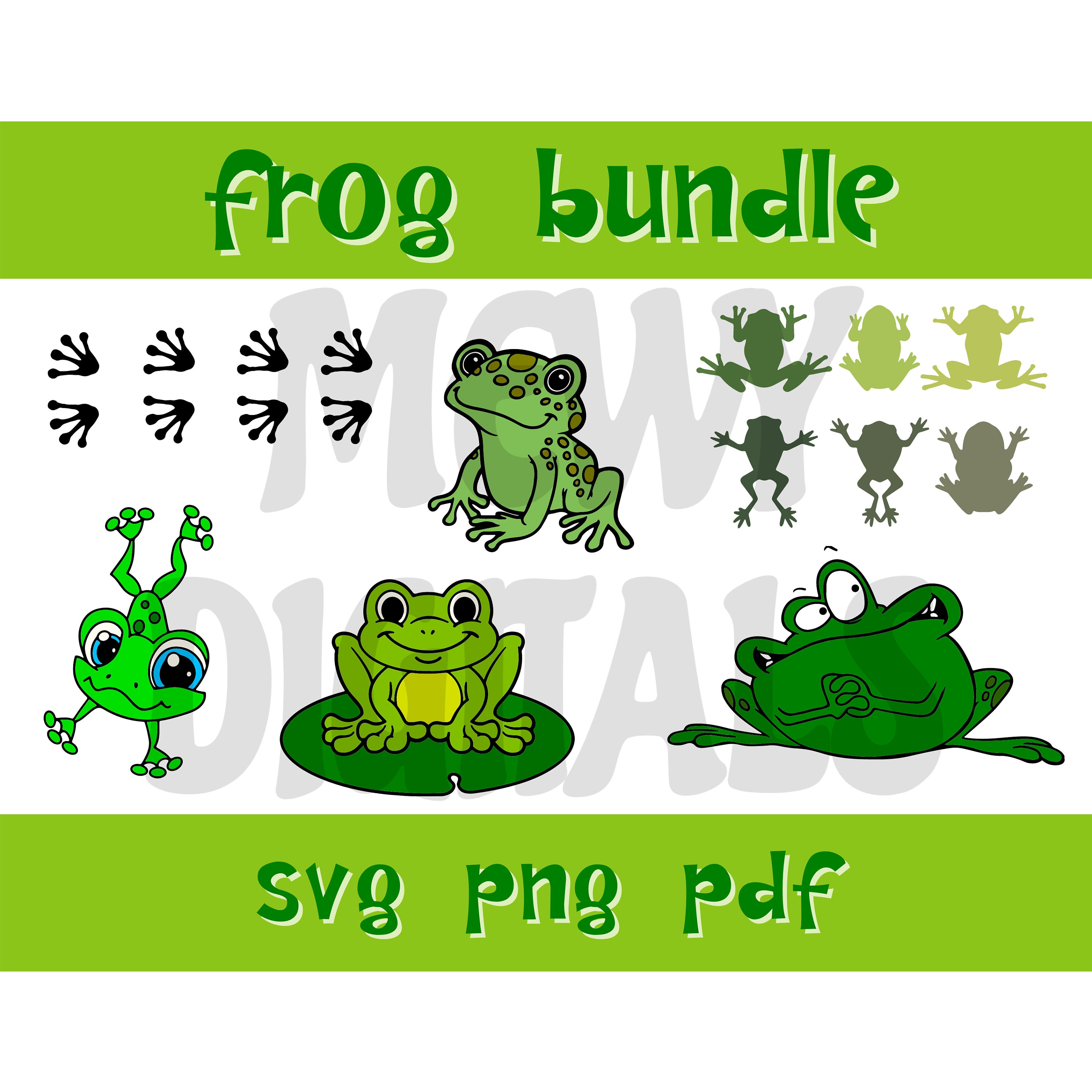 Frog SVG PNG PDF Bundle - Etsy