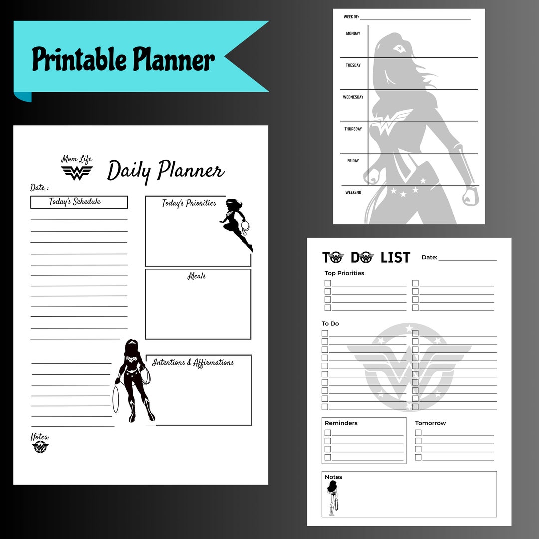Superhero Printable Planner - Etsy