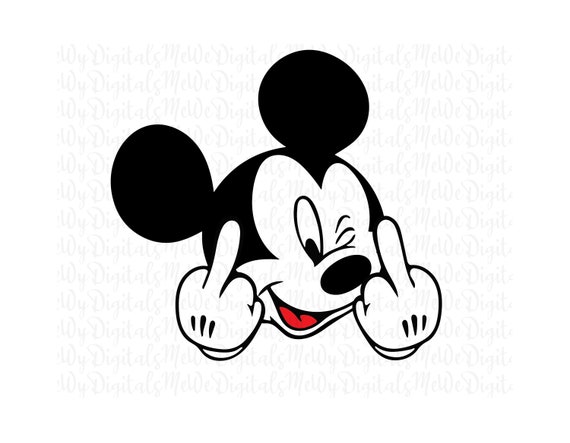 Mickey Middle Finger SVG PNG - Etsy