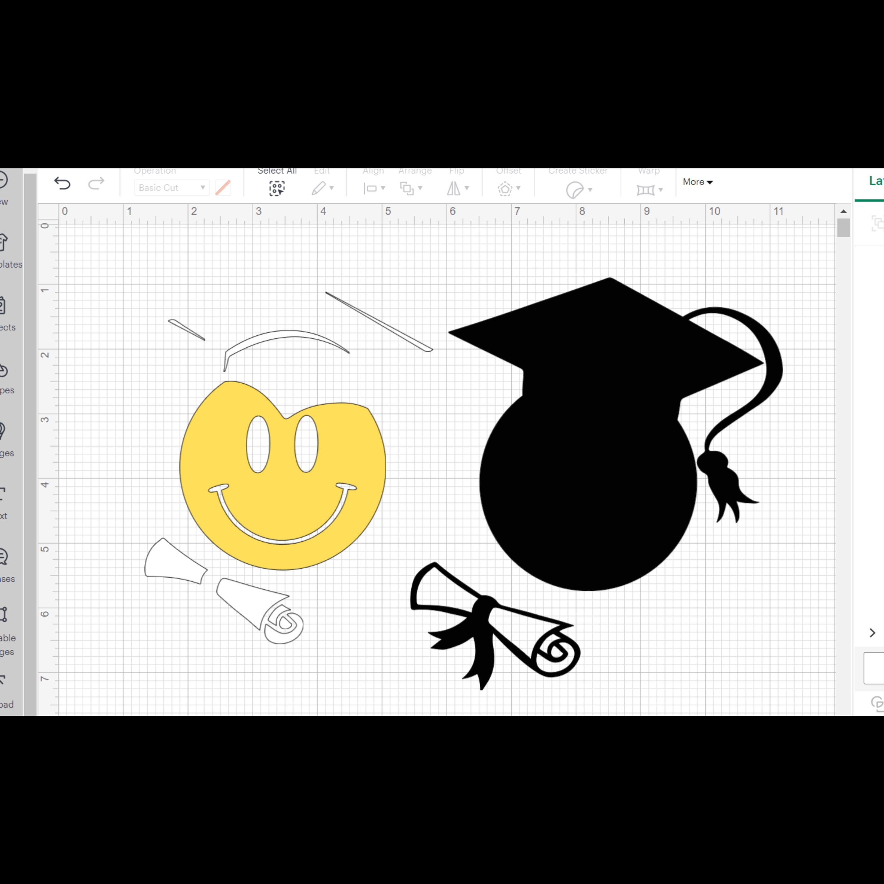 Graduation Smiley SVG PNG - Etsy