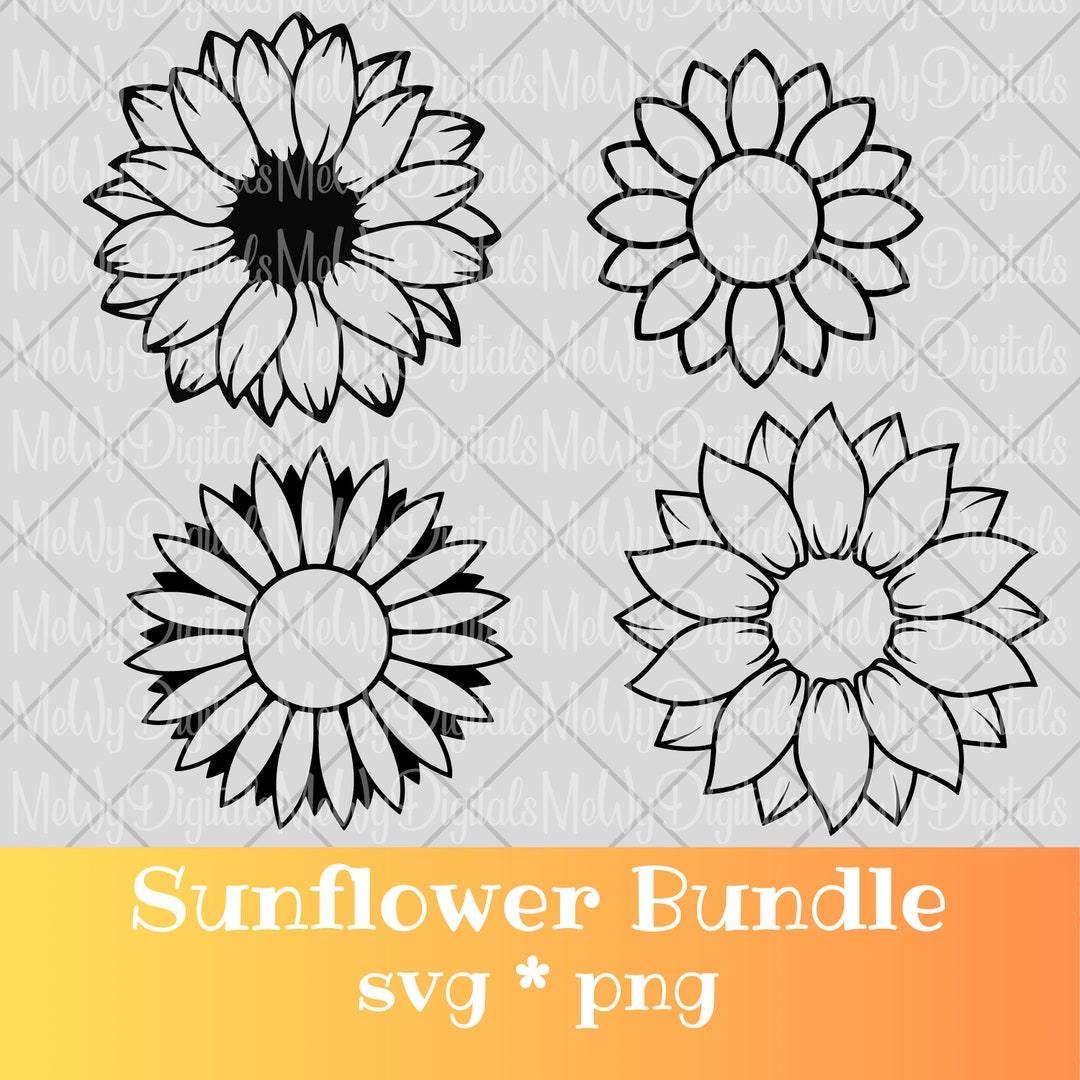Sunflowers SVG PNG Bundle - Etsy