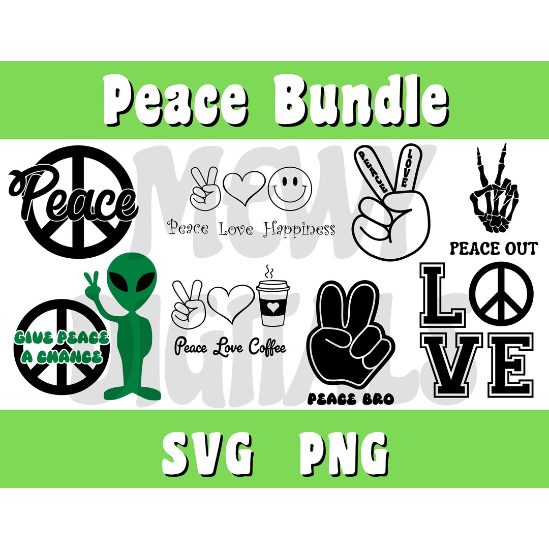 Peace SVG PNG Bundle - Etsy